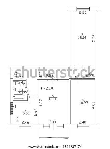 Set Blueprints Floor Plan Blueprints Floor Stock Illustration ...