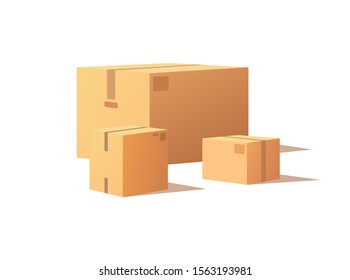 Set Boxes Adhesive Tape Rectangular Square Stock Illustration ...