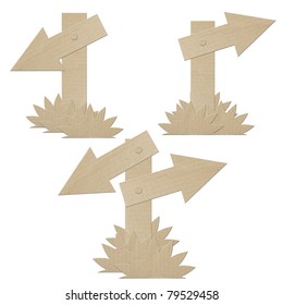 Set Cardboard Navigation Arrows On White Stock Illustration 79529458
