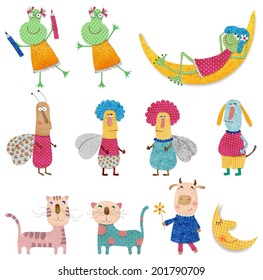 Set Cartoon Characters Stock Illustration 201790709 | Shutterstock