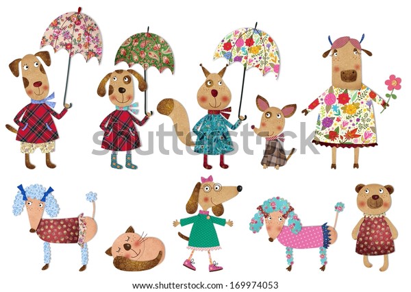 Set Cartoon Characters Stock Illustration 169974053 | Shutterstock