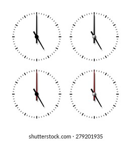 Set Vector Illustration Clock Stock Vector (Royalty Free) 81906355