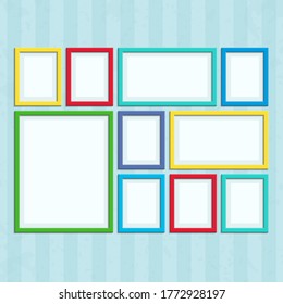 Vektor Stok Set bingkai foto berwarna. Bingkai foto (Tanpa Royalti ...