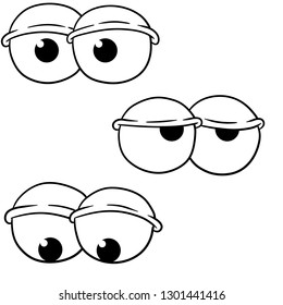 Set Funny Eye Comic Emotions Element Stock Vector (Royalty Free) 1259338276