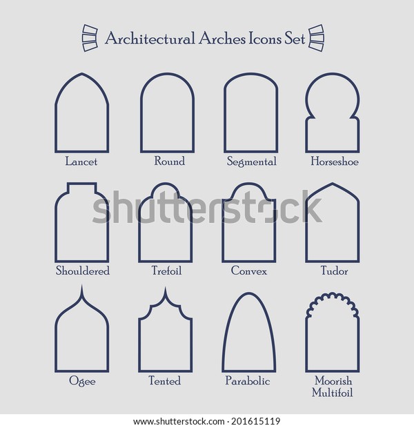 Set Common Types Architectural Arches Frame Stock Illustration ...
