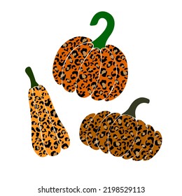 Set Cute Pumpkins Leopard Print Stock Illustration 2198529113 ...