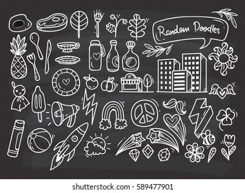 Set Cute Random Doodle Stock Illustration 589477901 | Shutterstock