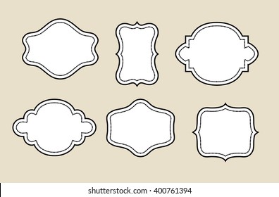 Empty Blank Vintage Frame Set Romantic Stock Vector (Royalty Free ...