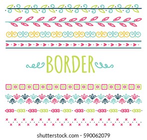 Set Decorative Hand Drawn Border Stock Illustration 590062079 ...