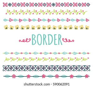 Easter Borders Ornament Garland Set Banner Stock Vector (Royalty Free ...
