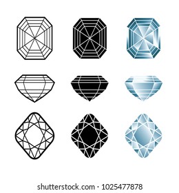 Vector Set Diamond Design Elements Cutting: เวกเตอร์สต็อก (ปลอดค่า ...
