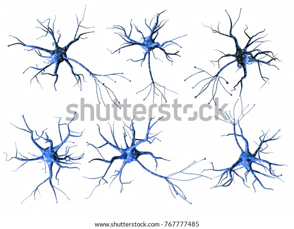 Set Different Blue Neurons Isolated On Stock Illustration 767777485 ...