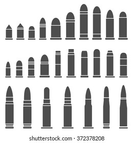 Set Different Caliber Bullets Ammunition Guns Stock Illustration ...