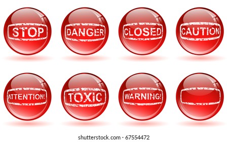 Set Different Glossy Balls Warning Signs Stock Illustration 67554472 ...
