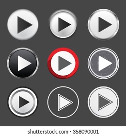 Set Different Play Buttons Stock Illustration 358090001 | Shutterstock