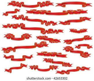 Set Different Vector Ribbons Design Use: vector de stock (libre de ...