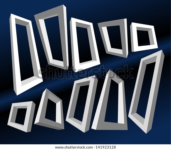 Set Different Sized 3d Perspective Frames Stock Illustration 141923128 ...