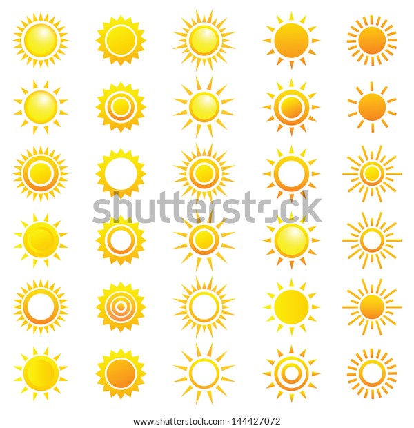 Set Different Summer Suns Stock Illustration 144427072 | Shutterstock