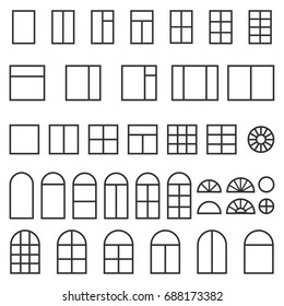 Windows Icon Set Window Types Set Stock Vector (Royalty Free ...