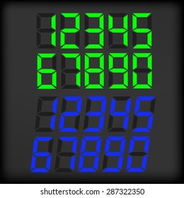 Vector Set Digital Clock Numbers Isolated Stock Vector (Royalty Free ...