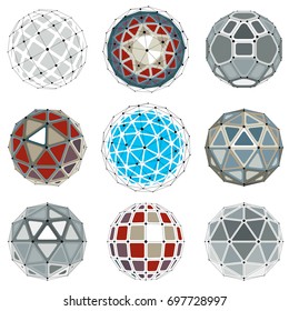 Set Dimensional Wireframe Low Poly Objects 스톡 일러스트 697728997 | Shutterstock