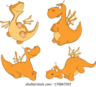 Cute Tiger Character Different Poses Isolated Stock Vector (Royalty ...