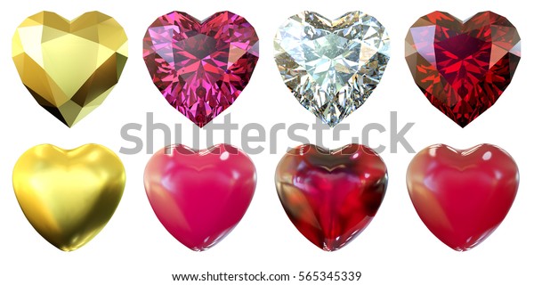 Set Eight Ruby Red Diamond Golden Stock Illustration 565345339 ...