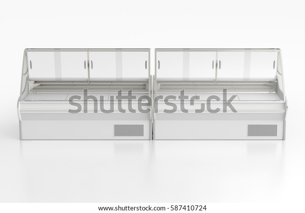 Set Empty Refrigerator Display Showcase Isolated Stock Illustration ...