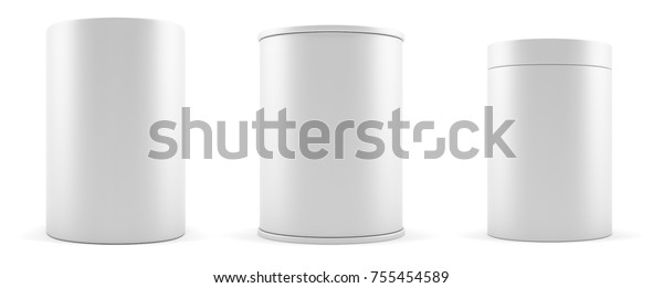 Set Empty White Realistic Cylinders Podium Stock Illustration 755454589 ...