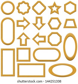 Set Empty Wooden Frames Different Shapes Stock Illustration 144251338 ...