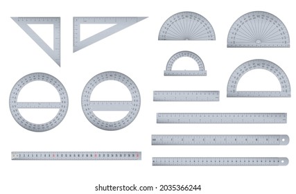Set Engineer Architect Aluminium Drafting Protractor Stock Illustration ...