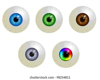 Cartoon Human Eye Set Bright Vector: vetor stock (livre de direitos ...
