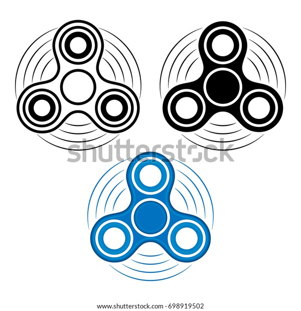 Set Fidget Spinner Three Different Types Stock Illustration 698919502 ...