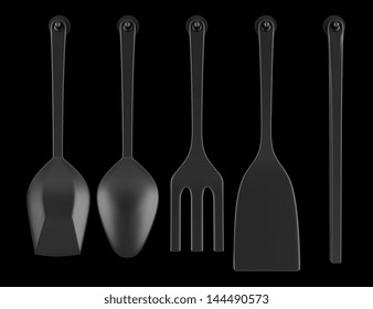 Set Five Kitchen Utensils Isolated On Stock Illustration 144490573 ...