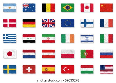 All Flags World Set 1 Inserted Stock Vector (Royalty Free) 1039681906 ...
