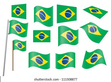 Set Flags Brazil Stock Illustration 111508877 | Shutterstock
