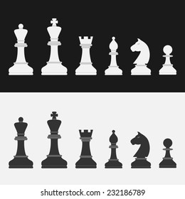 Chess Pieces Set Figures : image vectorielle de stock (libre de droits ...