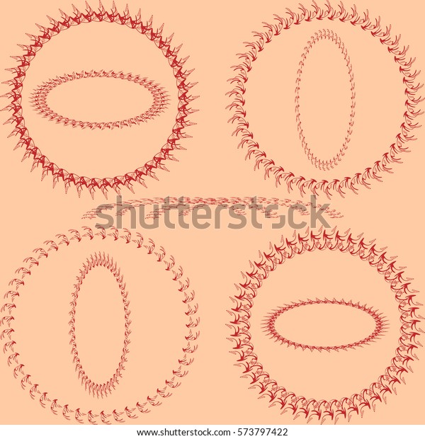 Set Frame Round Oval Framework Design Stock Illustration 573797422 ...