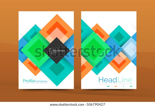 Set Front Back A4 Size Pages Stock Illustration 506790427