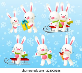 Set Funny Rabbit Characters Stock Illustration 228000166 | Shutterstock