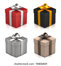 Set Gift Boxes High Resolution 3d Stock Illustration 90800849 ...