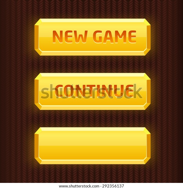 Set Gold Buttons Game Interfaces Stock Illustration 292356137 ...