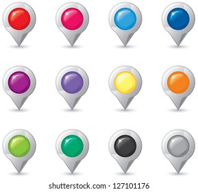 Map Pointer Set Different Color Markers: vector de stock (libre de ...