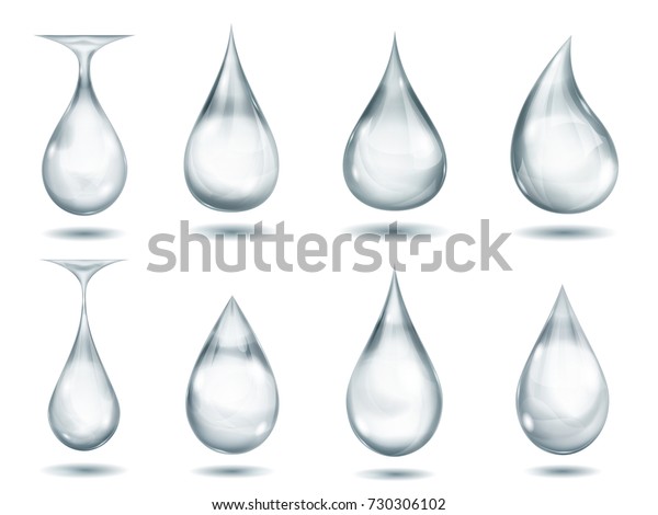 Set Gray Drops Various Shapes Isolated Stock Illustration 730306102 ...