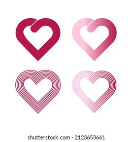 Set Heart Shape Logos Stock Illustration 2123653661 | Shutterstock