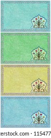 Set Horizontal Cardsframes Based On Traditional Stock Illustration ...