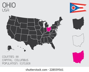 Set Infographic Elements State Ohio Stock Illustration 228559561 ...