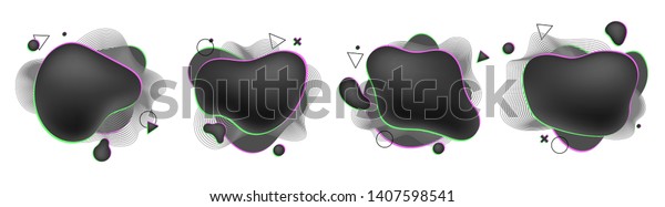 Set Isolated Backgrounds Fluid Blob Overlays Stock Illustration ...