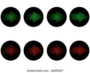 Arrow Traffic Lights Red Yellow Green Stock Vector (Royalty Free ...