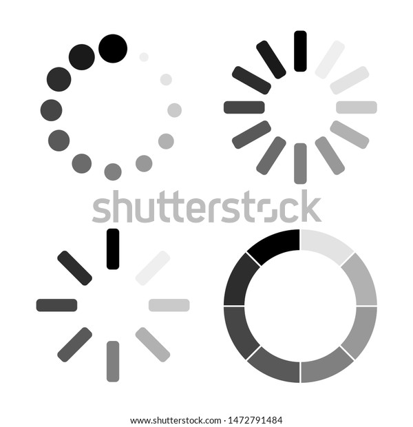 Set Loading Icons White Background Illustration Stock Illustration ...